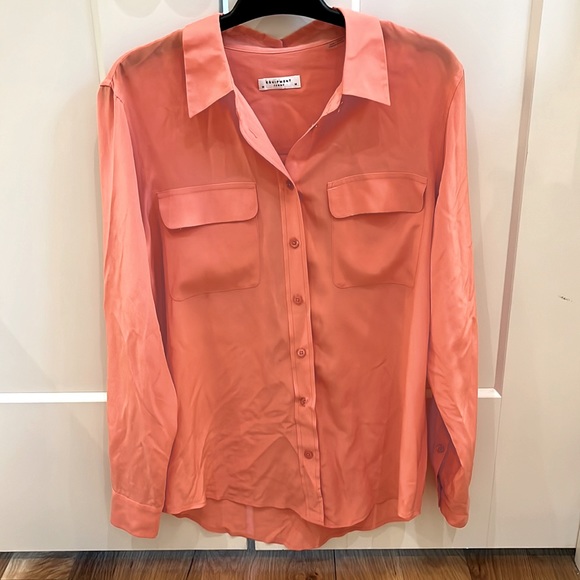 Equipment | Tops | Equipment Femme Coral Silk Button Down Blouse With ...